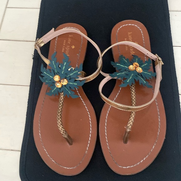 kate spade | Shoes | Kate Spade Solona Palm Tree Sandals In Size 8 ...
